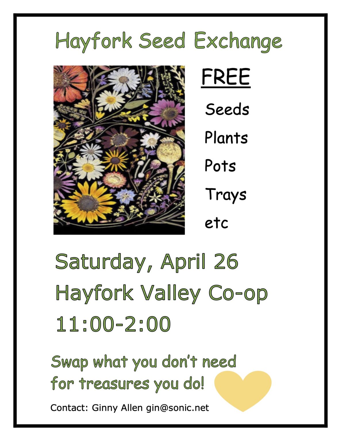 Hayfork Seed Exchange – Hayfork Valley Co-op